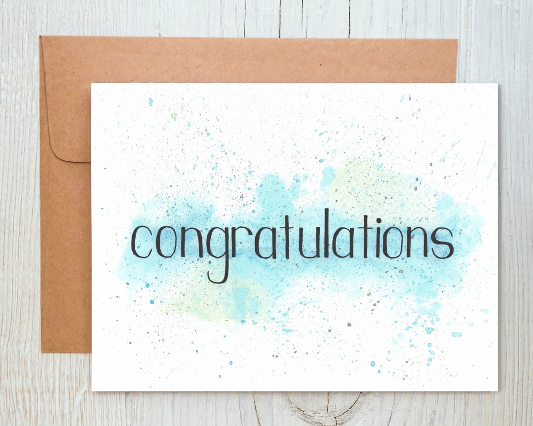 Blue Congratulations Card Graduation Card Congrats - Etsy