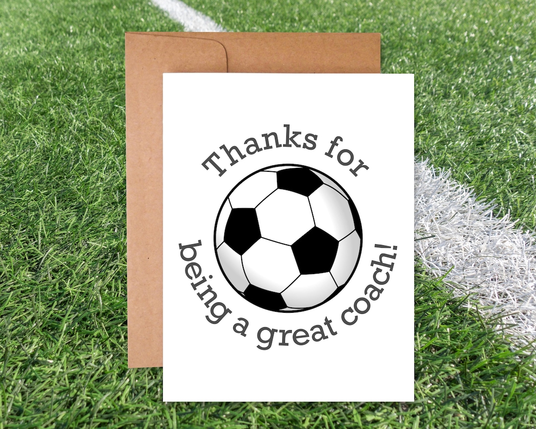 Soccer Coach Thank You Card, Soccer Coach Card, Thank You Coach Card ...