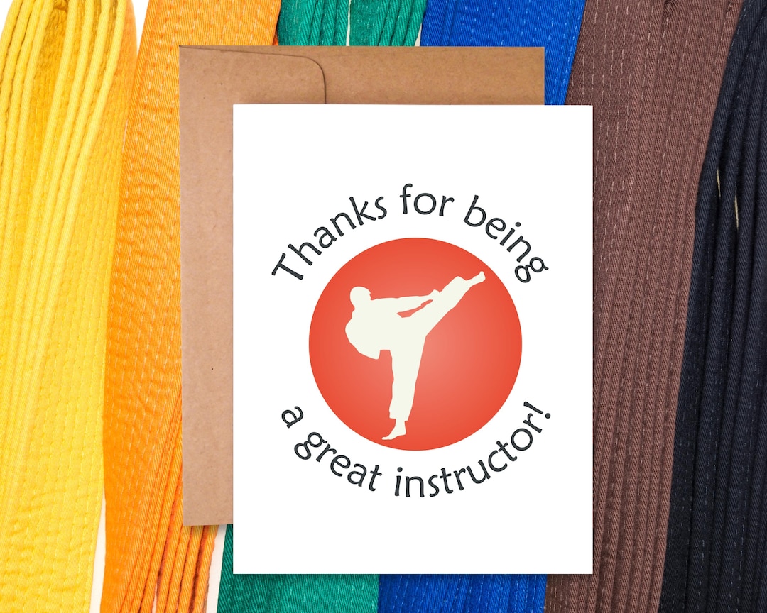 Martial Arts Instructor Thank You Card: Taekwondo, Karate, Jiu Jitsu - Etsy