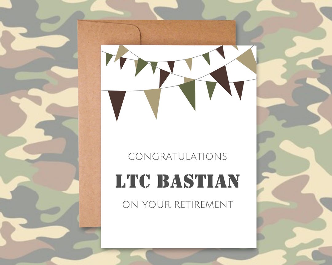 Custom Military Retirement Card: Congratulations Soldier - Etsy