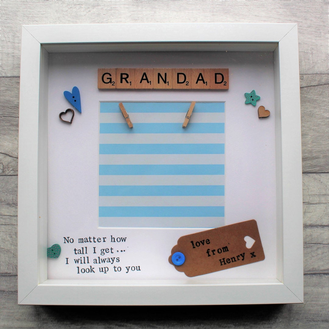 Handmade Personalised Grandad Photo Frame Fathers Day Dad Daddy Uncle ...