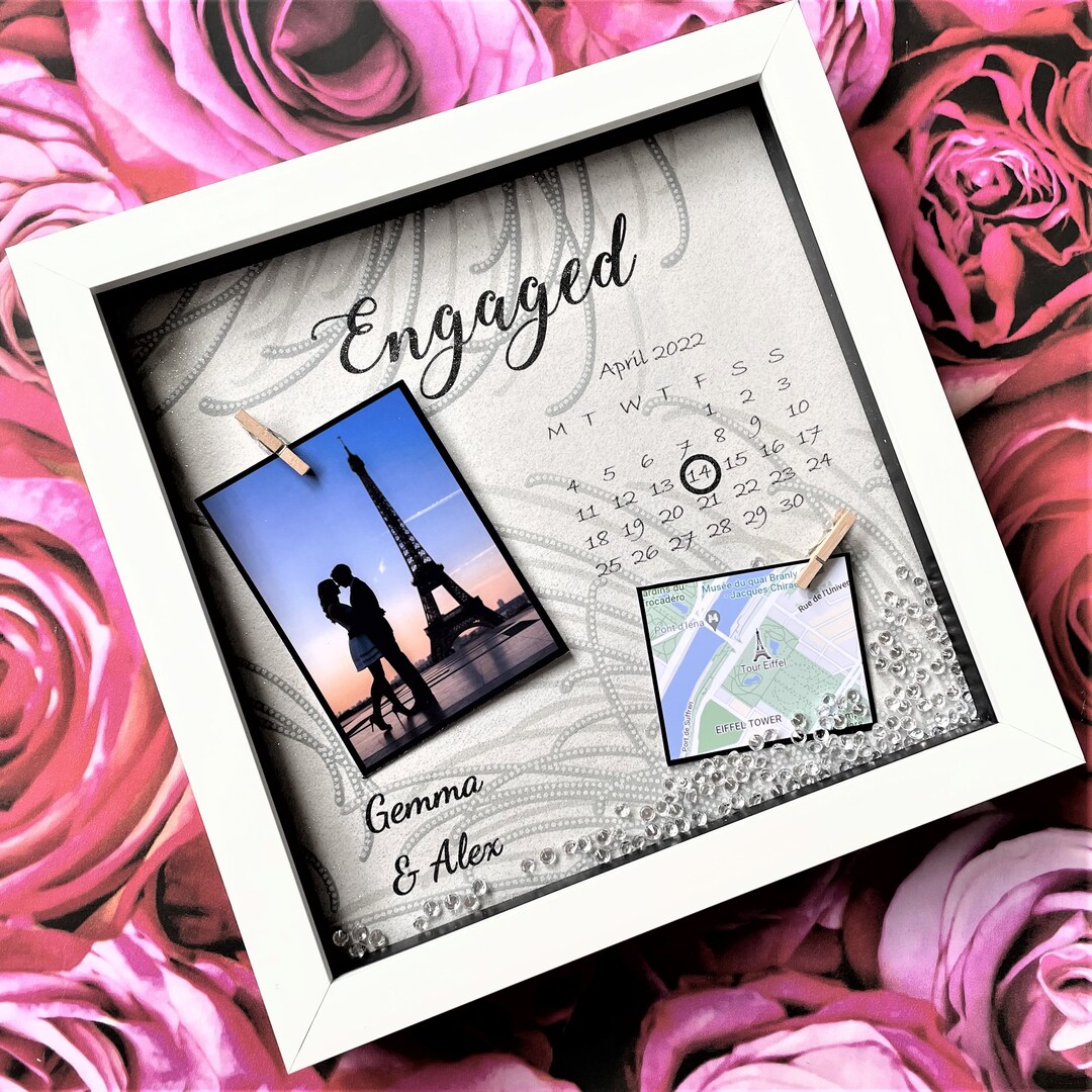 Engagement Gift Handmade Personalised/ Bespoke Engagement Frame ...