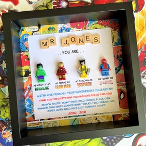 PERSONALISED SUPERHERO TEACHER Thank You Gift / Handmade Character ...