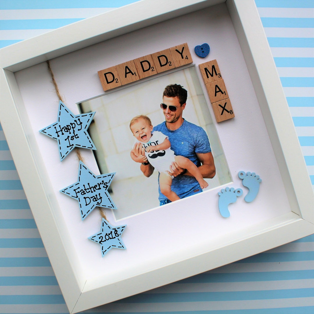 Handmade Personalised First Father's Day Photo Frame Gift Father Son ...