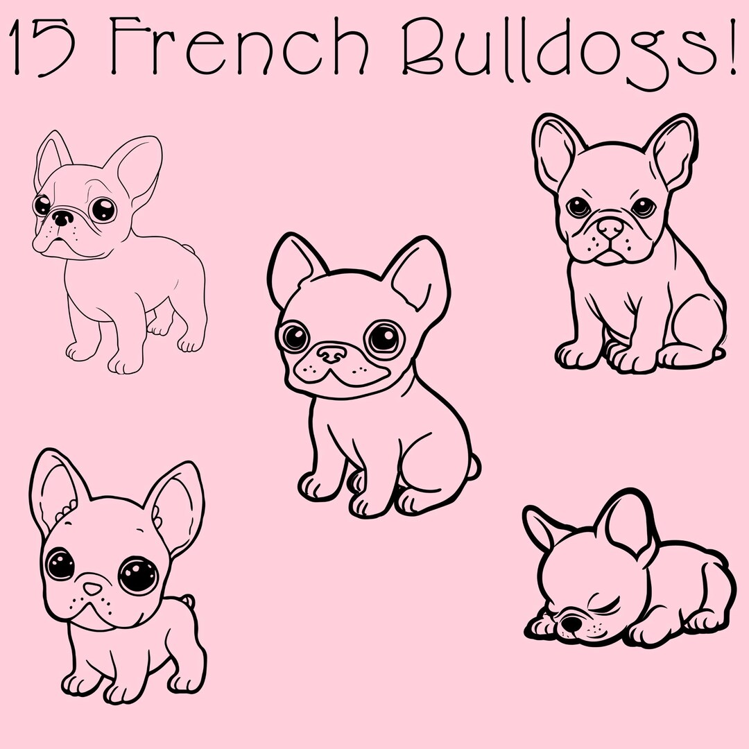 French Bulldog Coloring Pages for Toddlers - 15 Easy Frenchie Designs ...