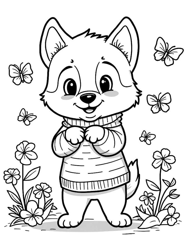 PUP-172] Easy Simple Puppy Coloring Pages - 12 Toddler Friendly Sheets ...