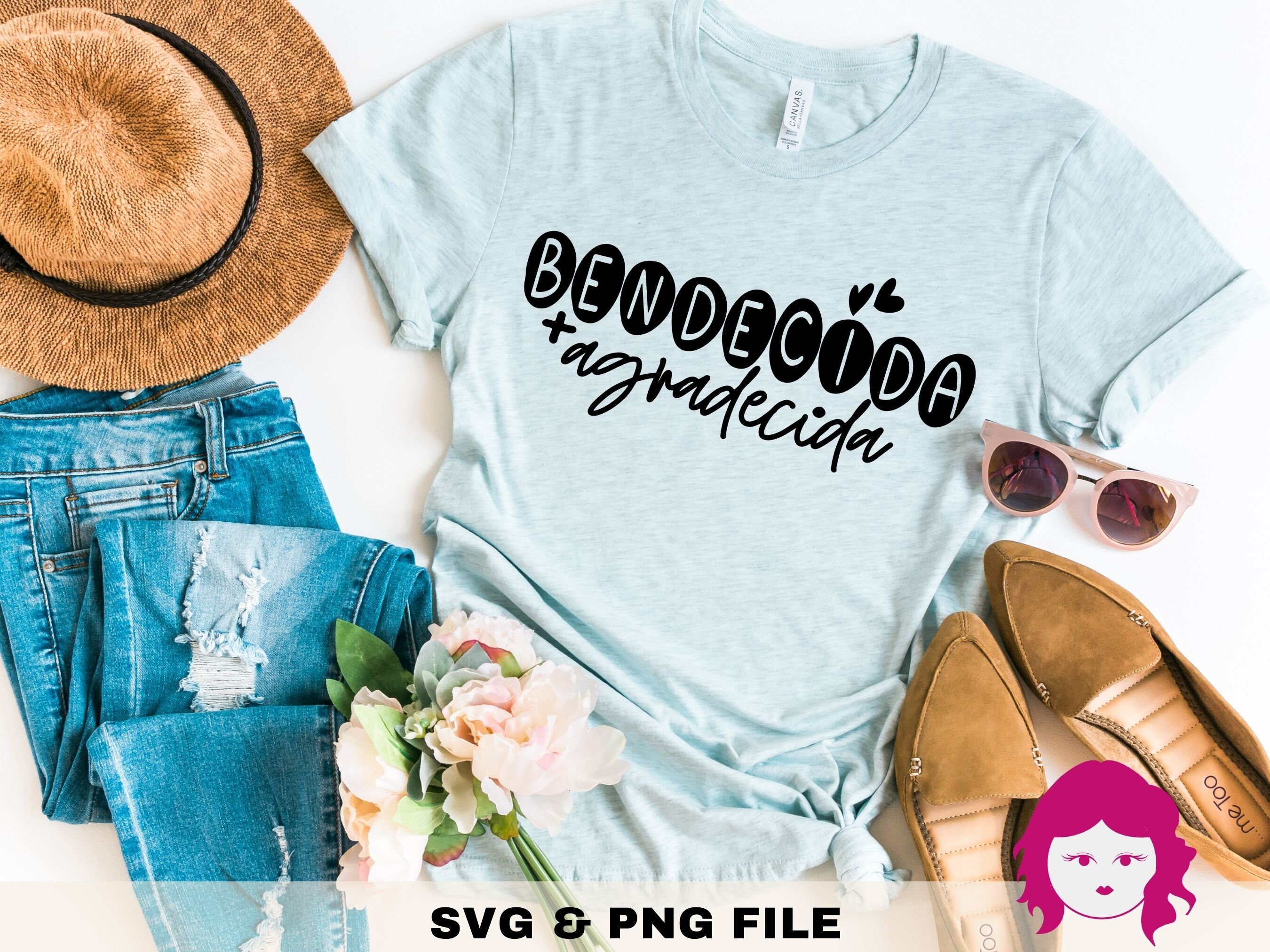 Agradecida Bendecida SVG, Thankful Grateful Blessed Svg, Christian ...