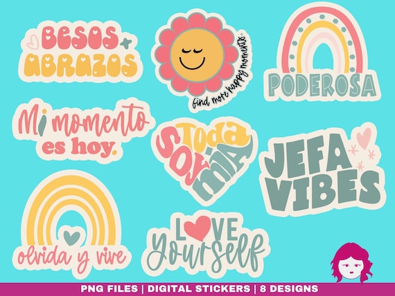 Latina Motivational Digital Sticker Pack Latina AF Feminist - Etsy