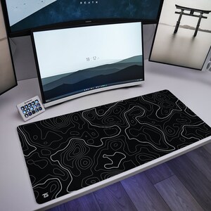 Techsource Mousepad - Topo Black V2 | 900x400/800x300 | Stitched Edges ...