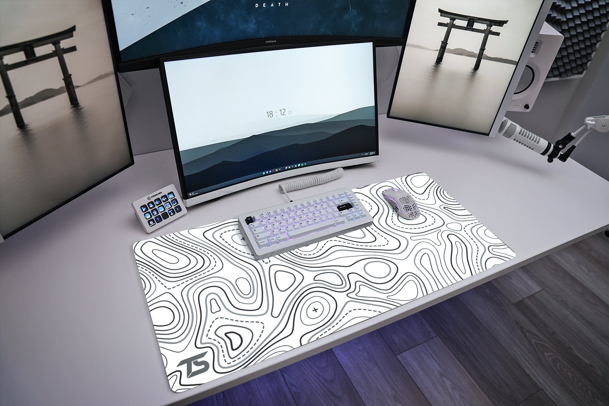 Techsource Mousepad Topo White XL, 2XL and 3XL With Stitched Edges ...
