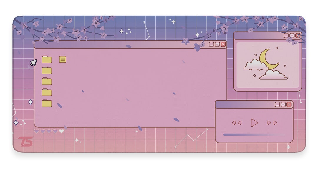 Techsource Mousepad Kawai XL 900x400cm/36x16 With Stitched Edges, Nonslip Rubber Base Machine ...