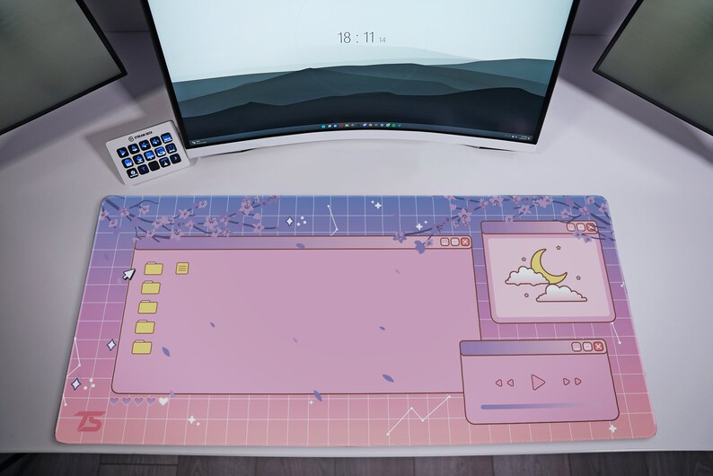 Techsource Mousepad Kawai XL 900x400cm/36x16 With Stitched Edges, Nonslip Rubber Base Machine ...