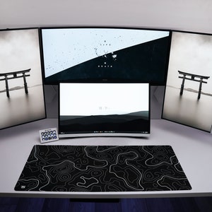 Techsource Mousepad - Topo Black V2 | 900x400/800x300 | Stitched Edges ...