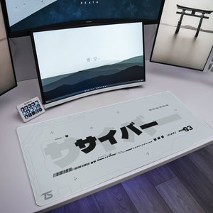 Techsource Mousepad - Cyber White | 900x400/800x300 | Stitched Edges | Nonslip Rubber Base ...