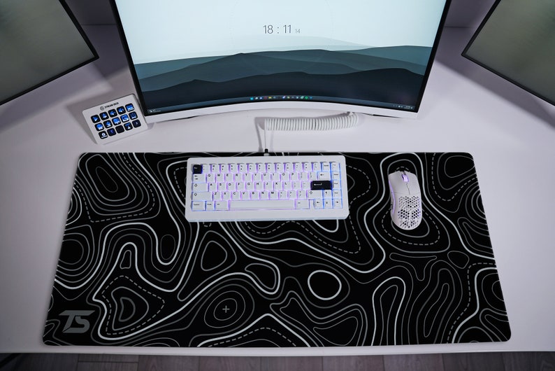 Techsource Mousepad - Topo Black | 900x400/800x300 | Stitched Edges ...