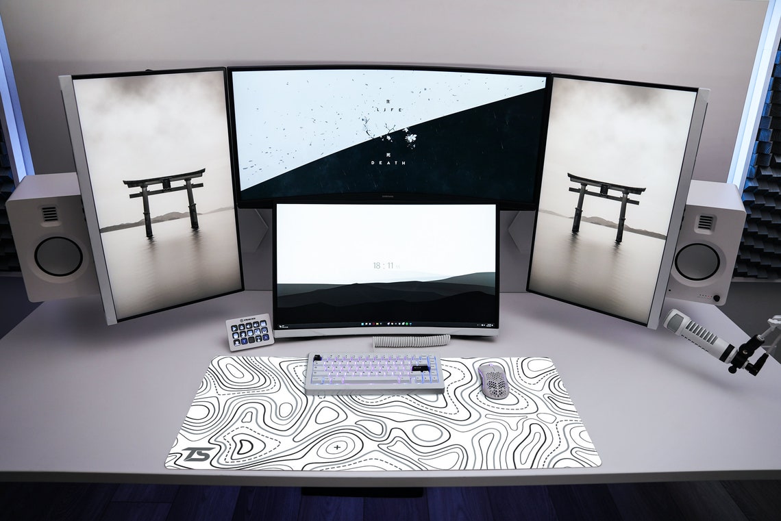 Techsource Mousepad - Topo White | 900x400/800x300 | Stitched Edges ...