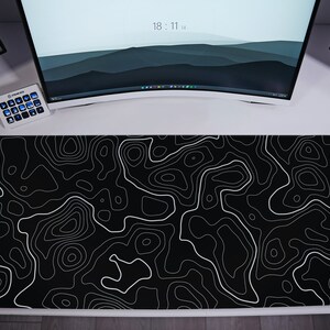 Techsource Mousepad - Topo Black V2 | 900x400/800x300 | Stitched Edges ...