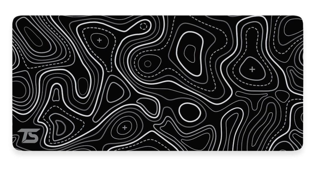 Techsource Mousepad Topo Black XL and 3XL With Stitched Edges, Nonslip ...