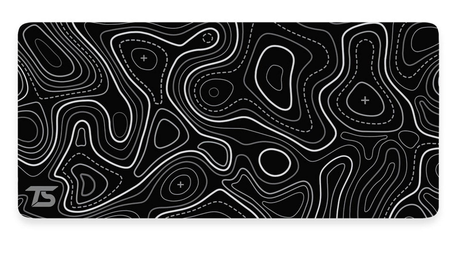 Techsource Mousepad Topo Black 900x400/800x300 Stitched Edges Nonslip ...