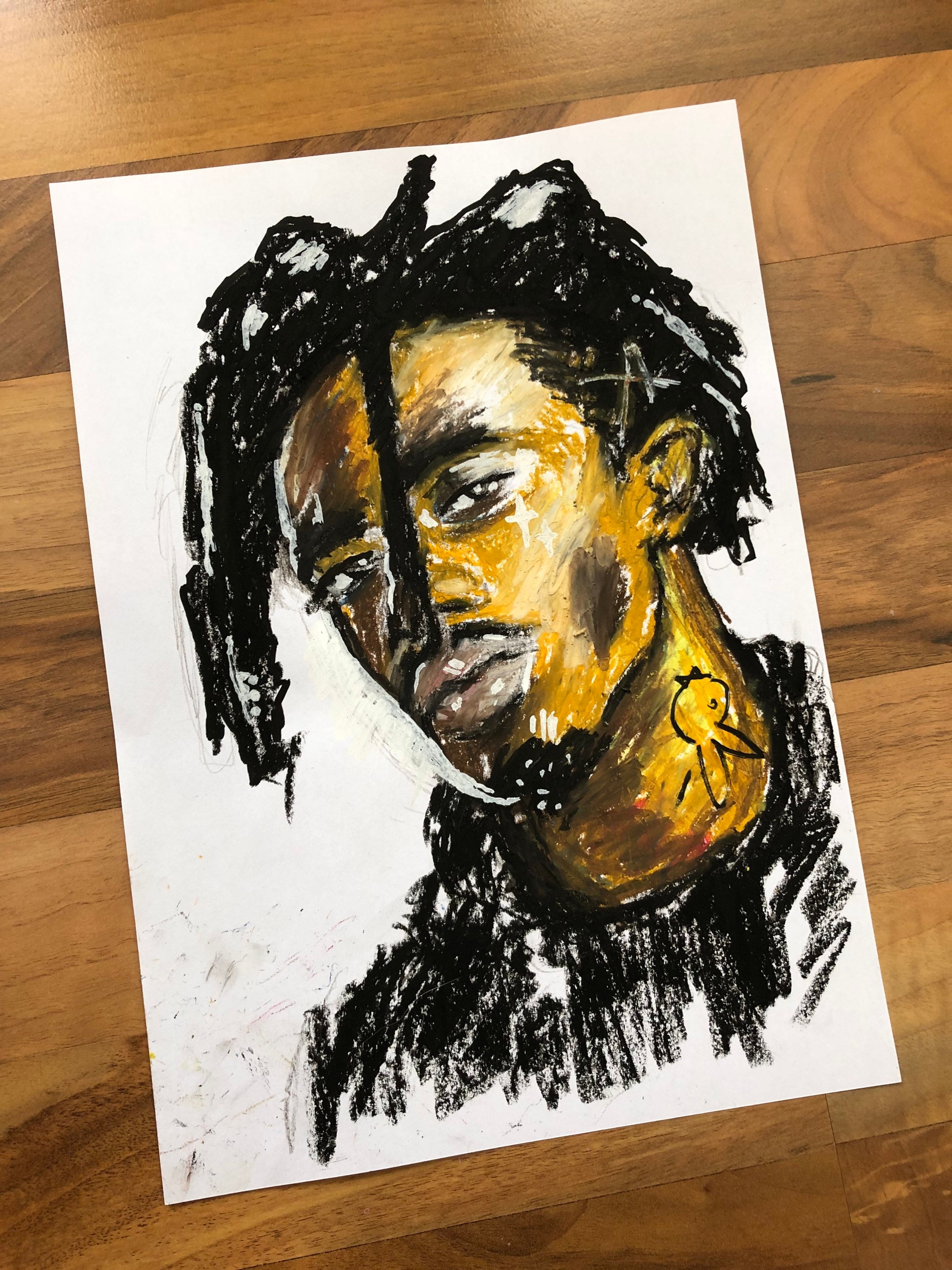 Authentic Crayon Drawing A4 Size Playboi Carti Art only One - Etsy Canada