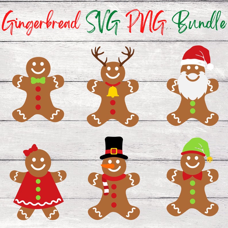 Gingerbread SVG Bundle. Christmas SVG. Gingerbread PNG. - Etsy