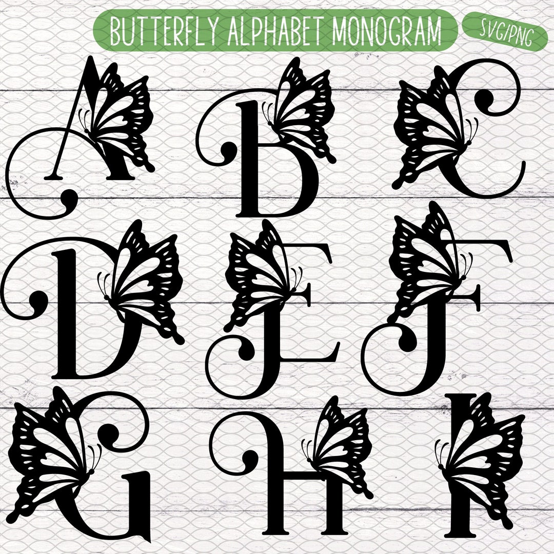 Butterfly Monogram Letters SVG. Butterfly Alphabet. Butterfly - Etsy UK