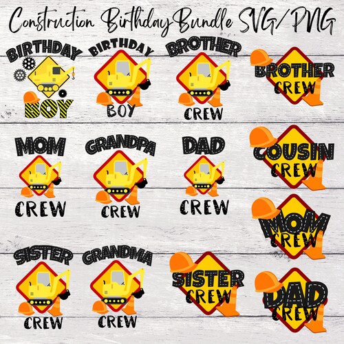 Birthday Boy Construction Svg Bundle Png Themed Birthday Party - Etsy