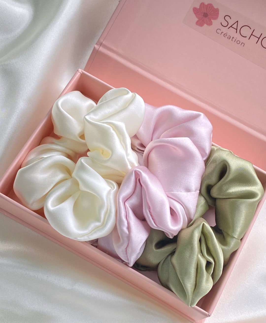 100% Mulberry Silk Scrunchie Boxes /19 Momme Natural Mulberry Silk ...