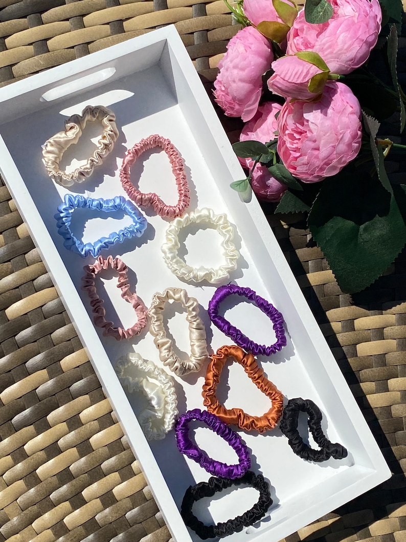 Mini Scrunchie in Genuine Mulberry Silk for the Ends of Braids ...