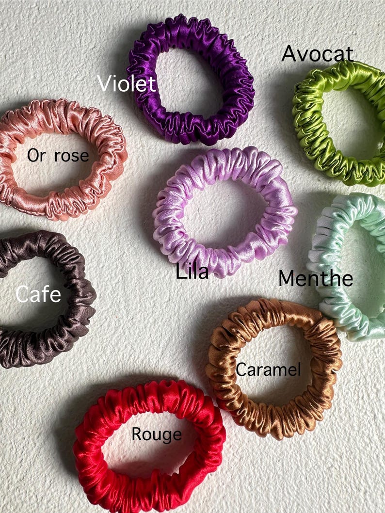 Mini Scrunchie in Genuine Mulberry Silk for the Ends of Braids ...