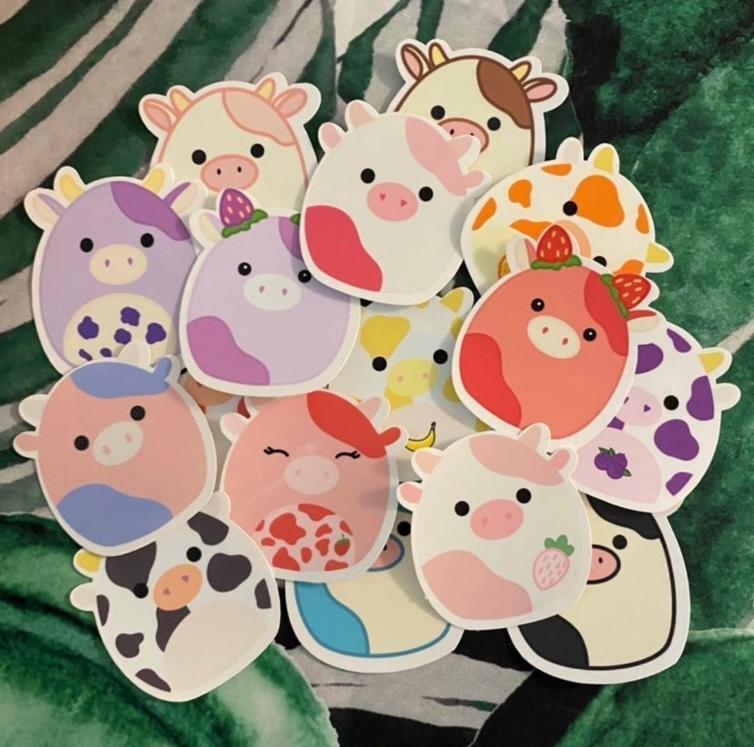 SQUISHMALLOW STICKERS (cow Pack)- Vinyl Sticker, Waterproof Sticker ...