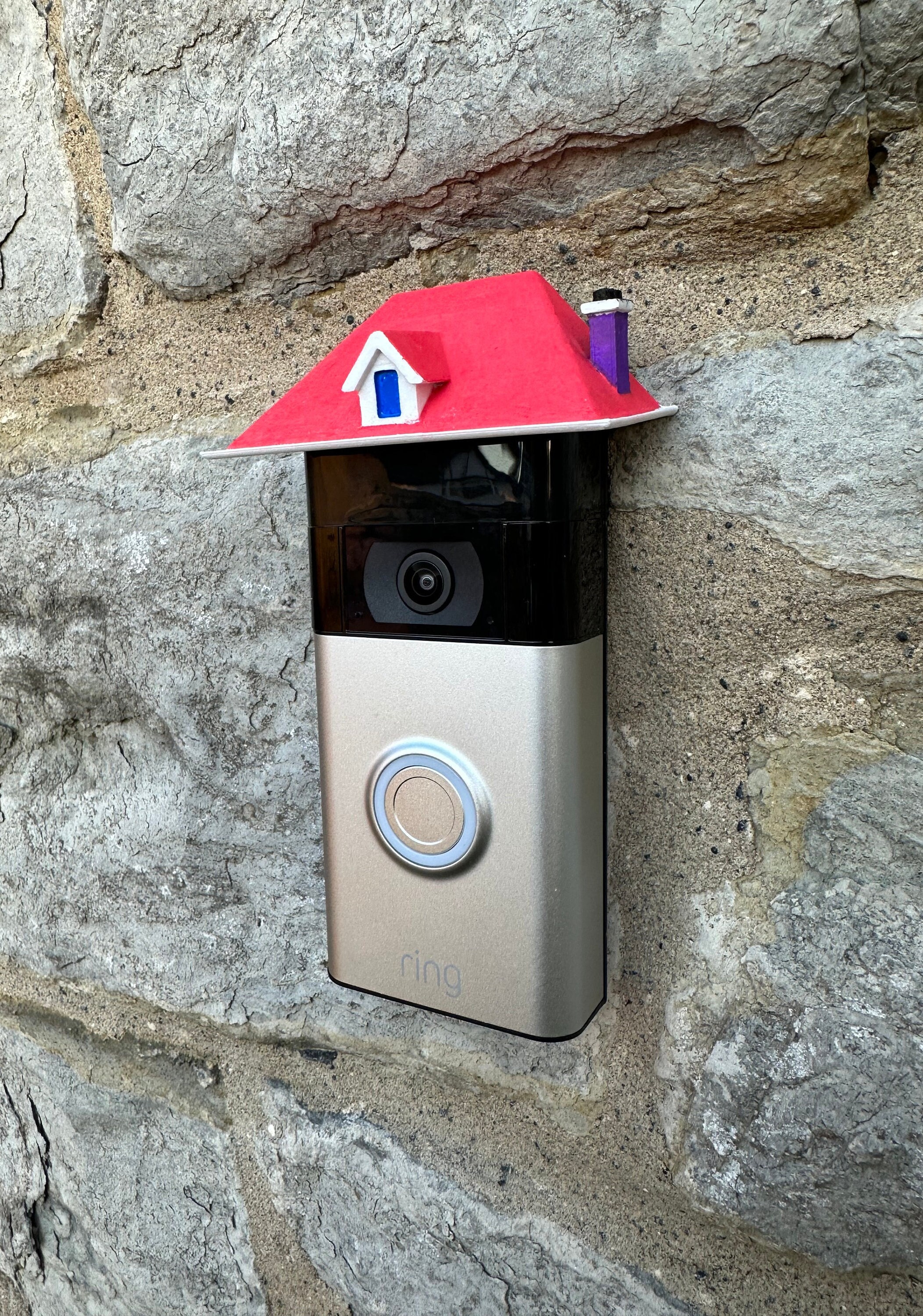 Ring Doorbell Cover Hand Painted Roof With Dormer Window & Chimney ...