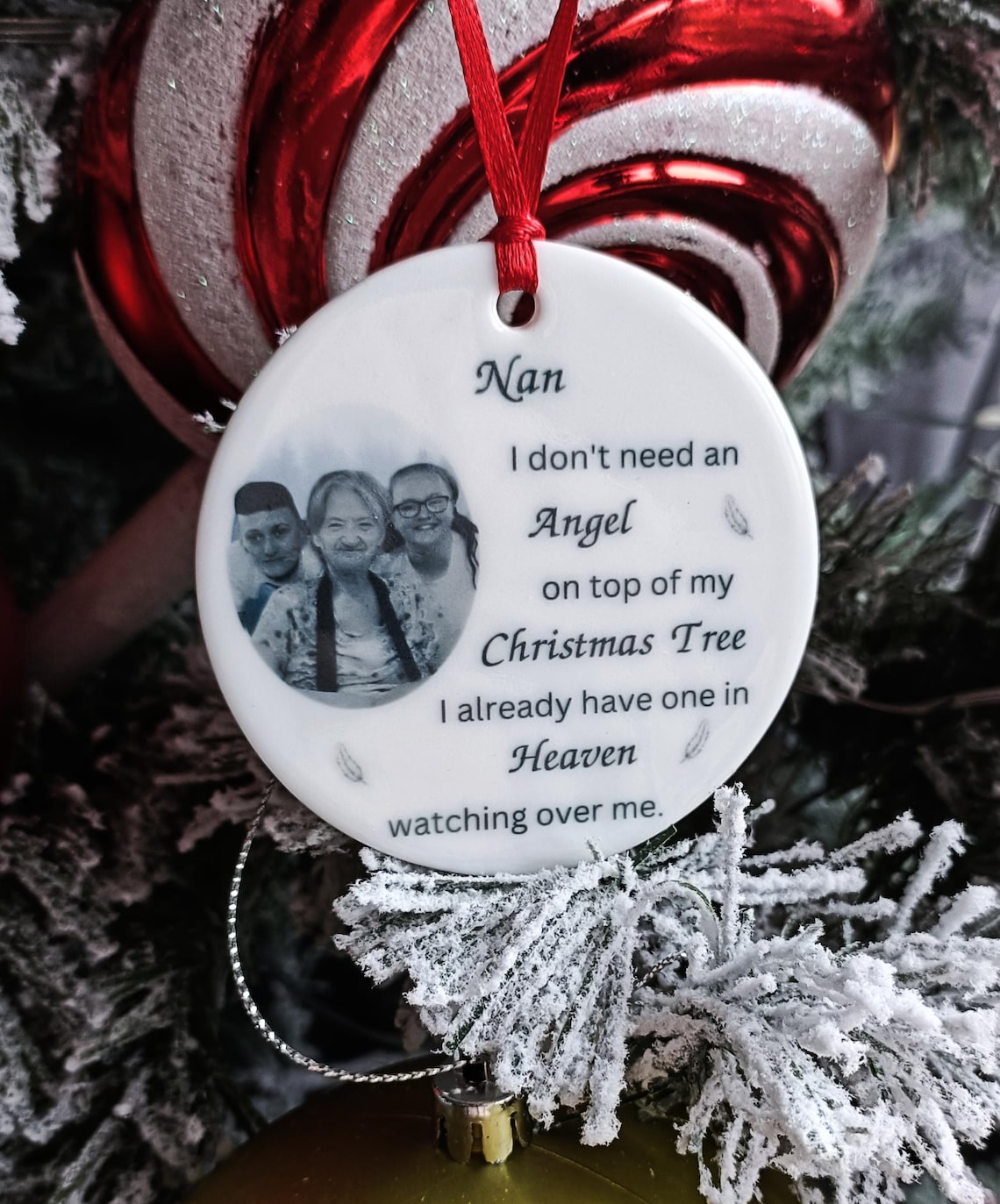 Photo Memorial Christmas Tree Personalised Single Ceramic, Wooden ...