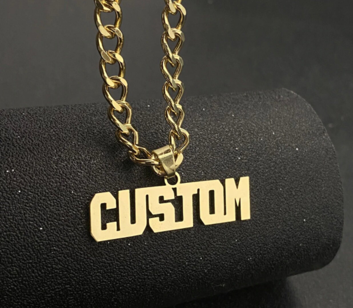 Custom Name Necklace Thick Cuban Chain 5mm Large Personalized - Etsy