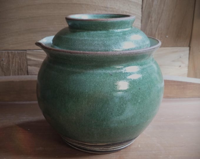 Handmade Seven Cup Fermentation Crock: Wild Fermenting Jar With Weight ...