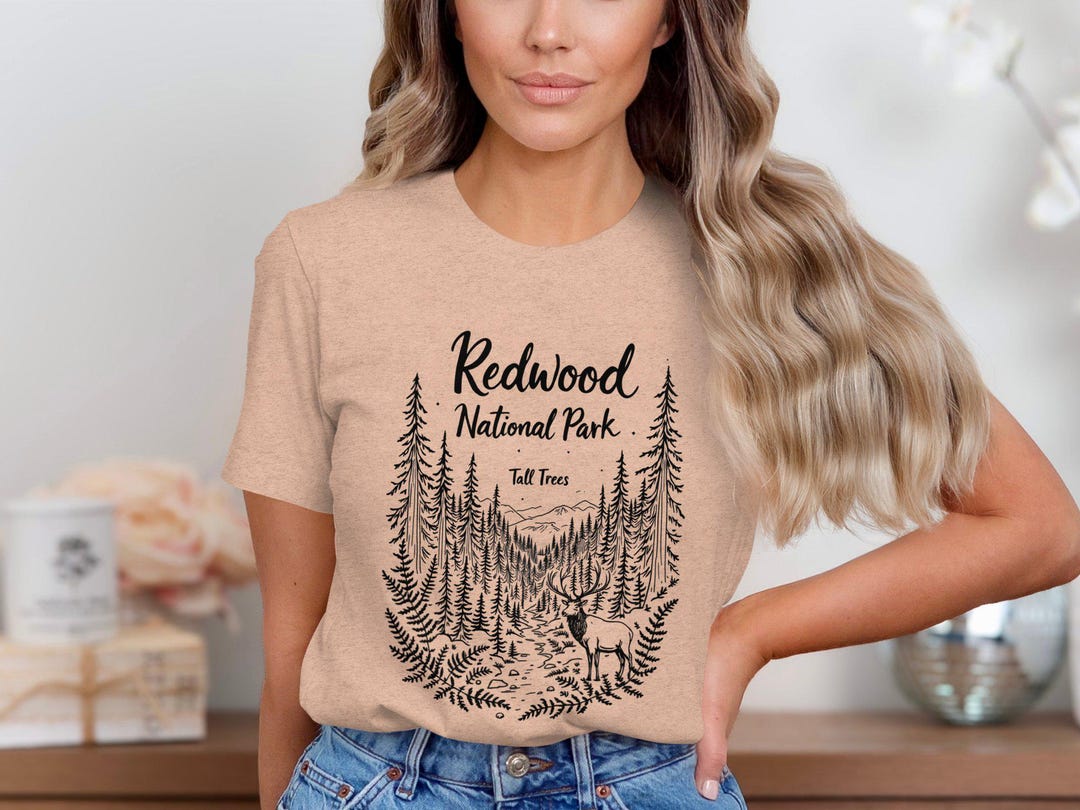 Redwood National Park T-shirt, Nature Lover Shirt, Tall Trees Deer ...