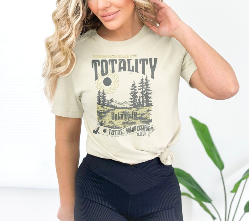 Upland IN 2024 Total Solar Eclipse T-shirt, Nature Inspired Eclipse Tee, Unisex Astronomy Event ...