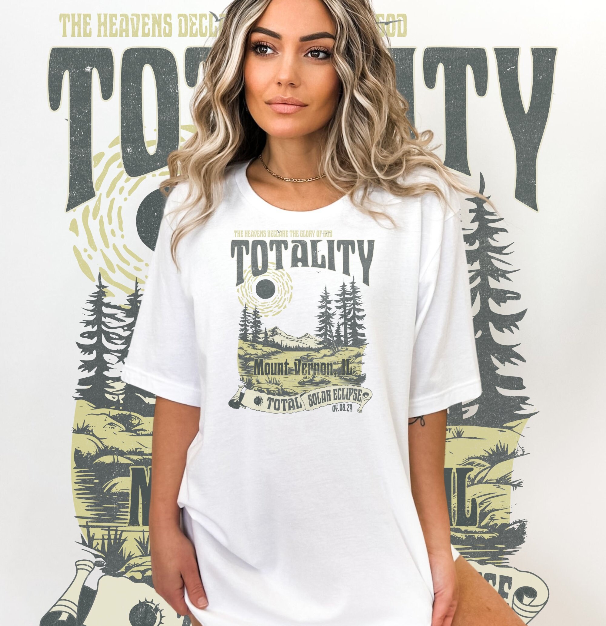 Mount Vernon, IL 2024 Total Solar Eclipse T-shirt, Nature Eclipse ...