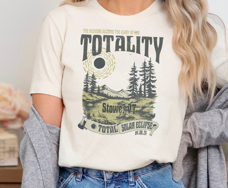 Stowe, VT 2024 Total Solar Eclipse T-shirt, Totality Event Tee, Nature ...