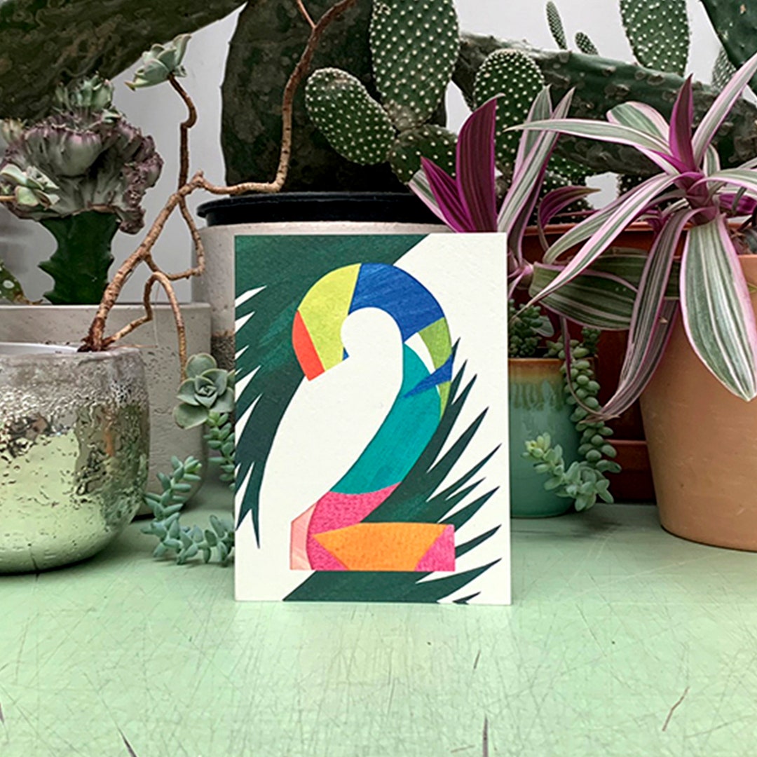 Number 2 Card A6 Card Second Birthday Card Colourful Childrens Card ...