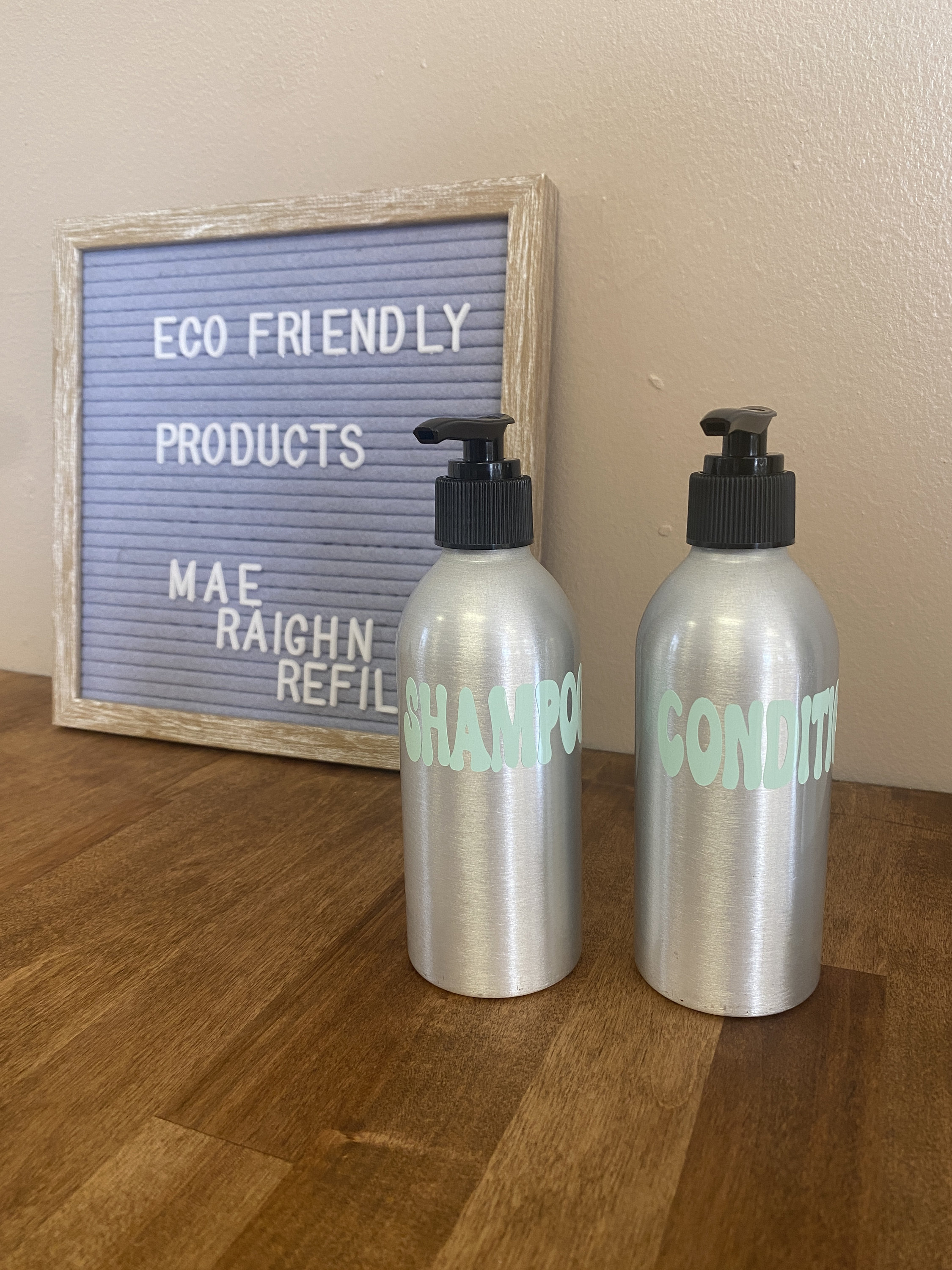 Aluminum Refillable Shower Bottles, Set of 3, Shampoo, Conditioner ...