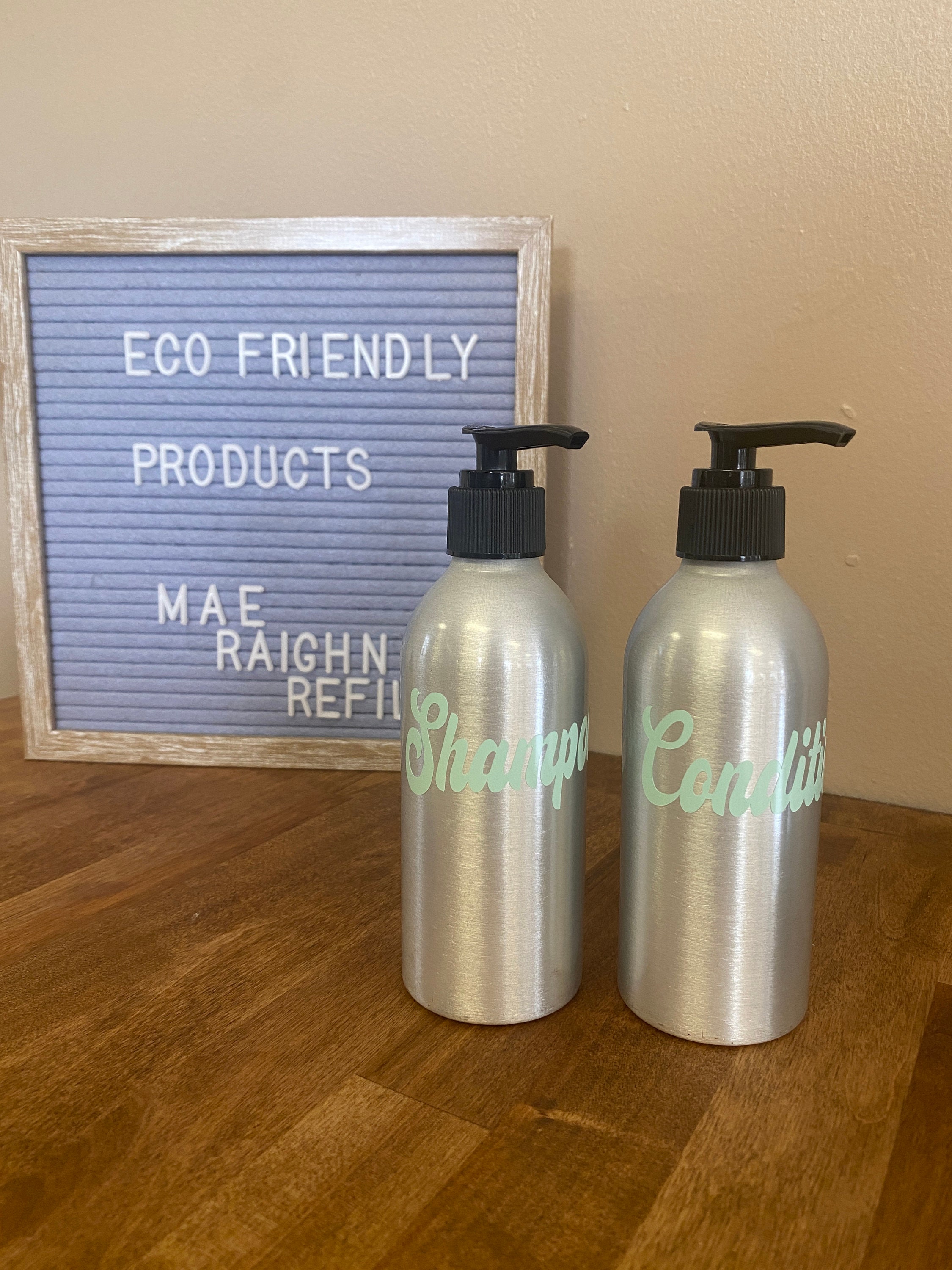 Aluminum Refillable Shower Bottles, Set of 3, Shampoo, Conditioner ...