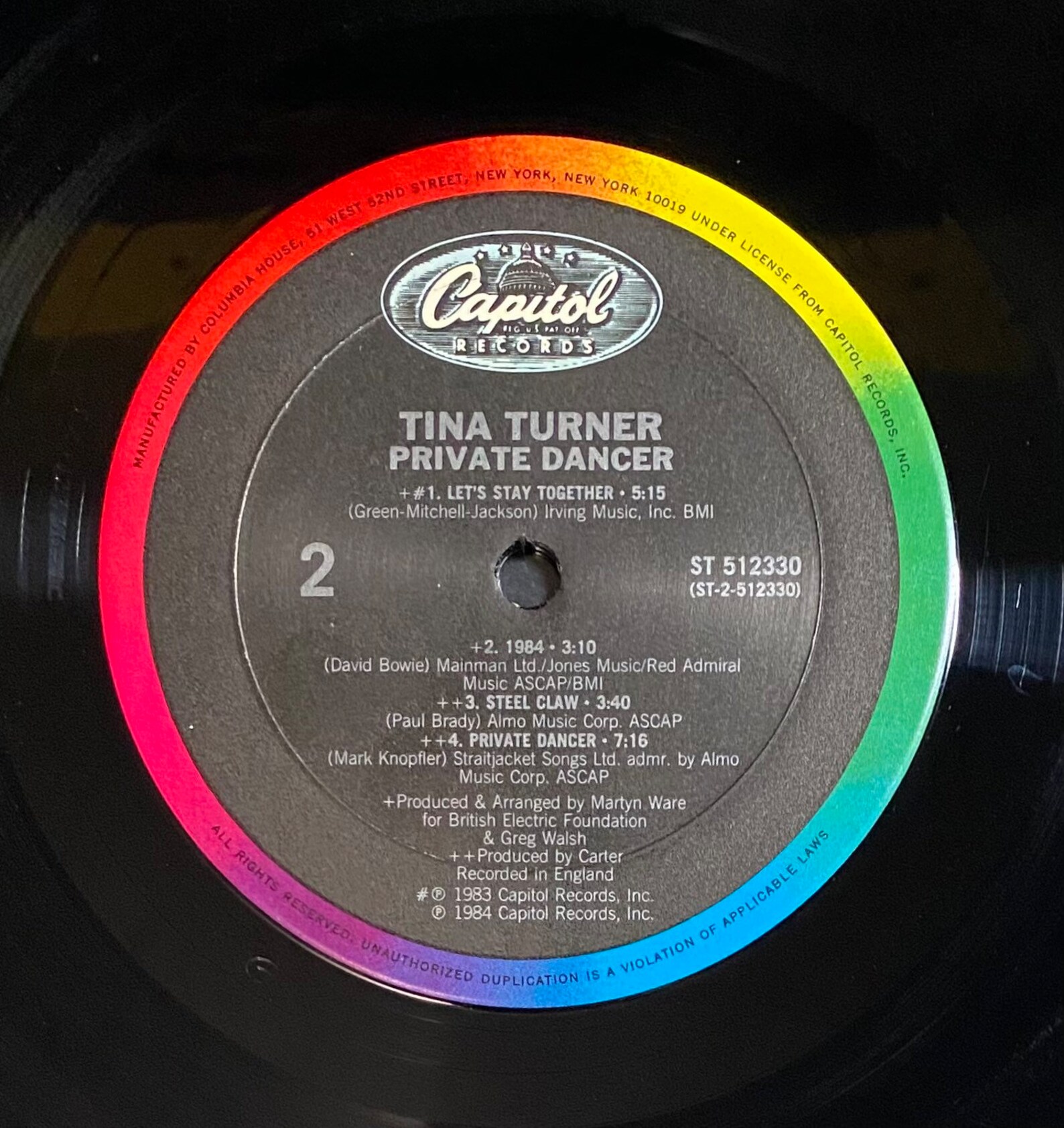 Tina Turner / Private Dancer Vinyl Record LP Album 1983 Pop Soul R&B in ...
