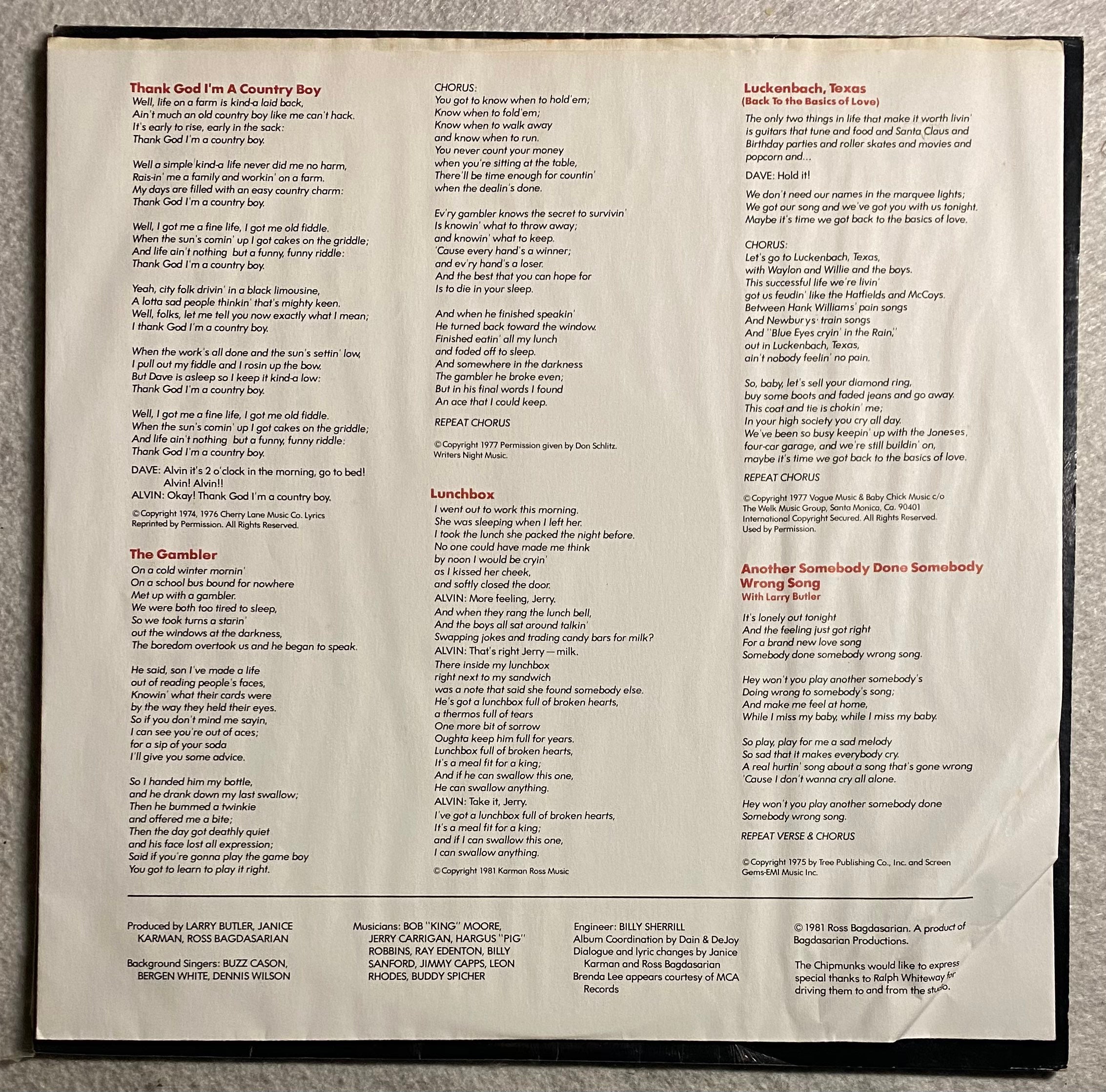 Vintage the Chipmunks Alvin Simon and Theodore / Urban Chipmunk Vinyl ...