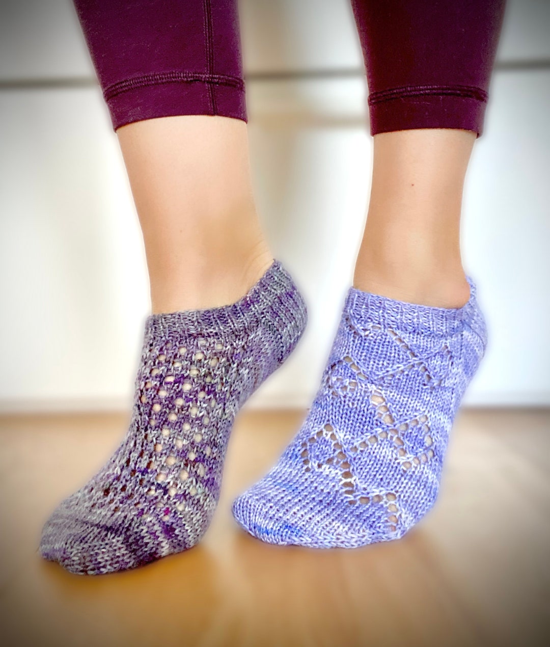 Lace Sock Knitting Pattern Two Lace Knitting Sock Designs - Etsy Canada