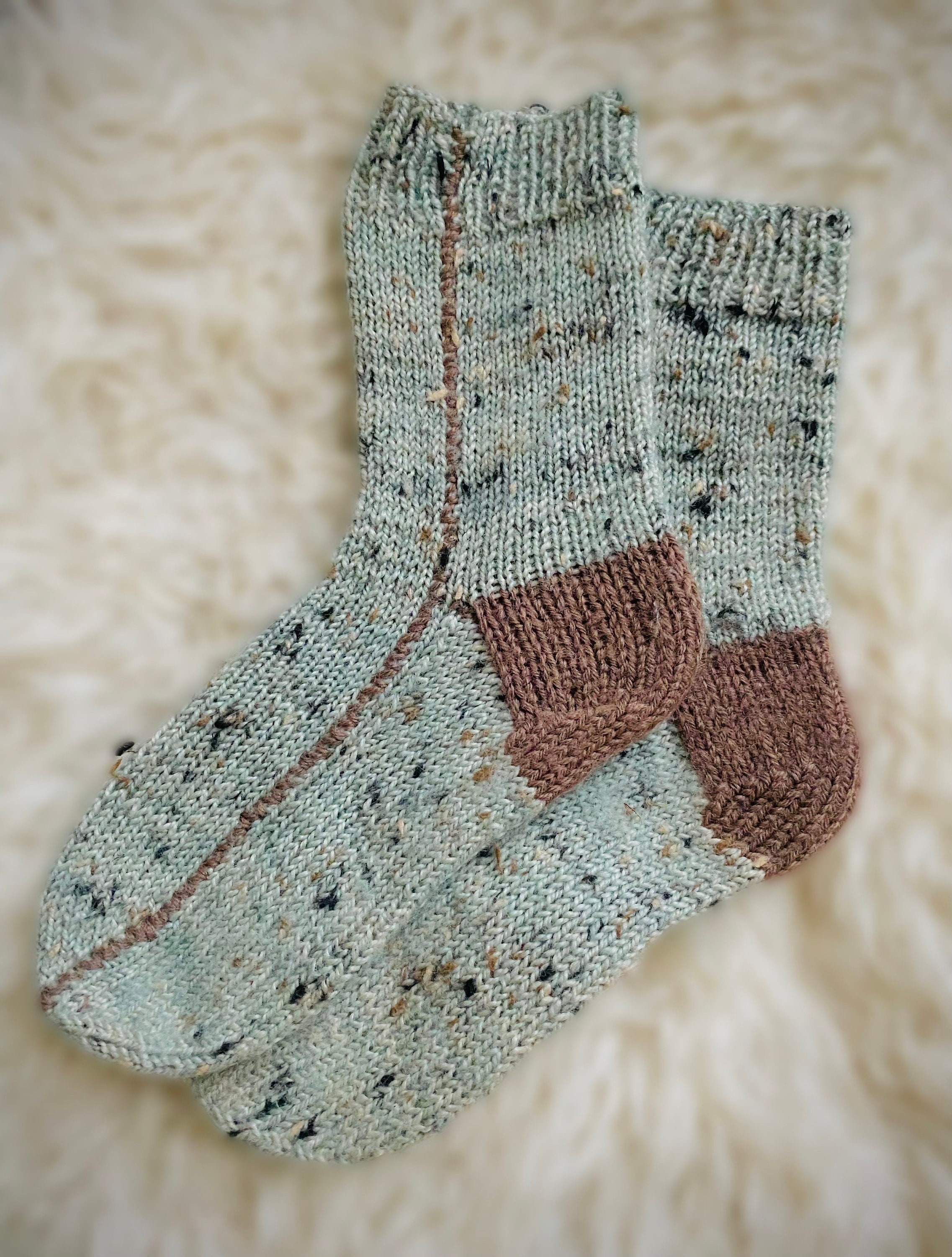 Easy Beginner Sock Knitting Pattern, Socks Knit Flat, Two Needle Sock ...