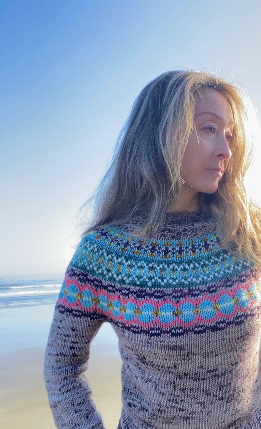 Circular Yoke Sweater Knitting Pattern, Colorwork Knit Sweater, Lace ...