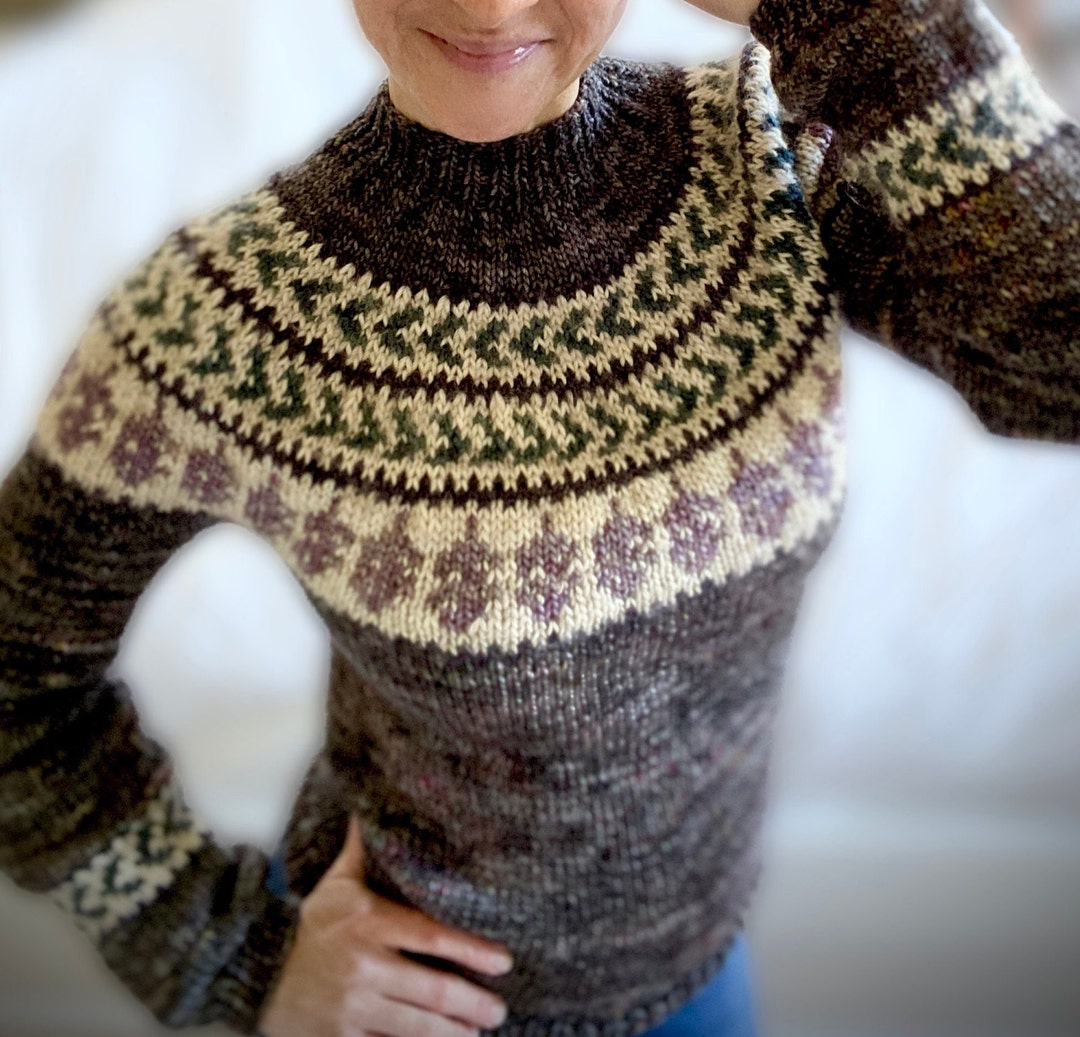 Colorwork Sweater Knitting Pattern, Circular Yoke Sweater - Digital ...