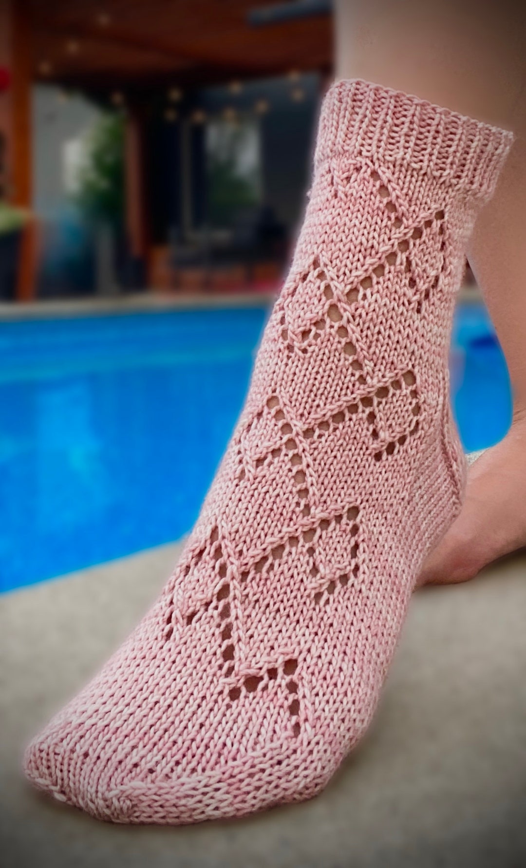 Elegant Lace Socks Knitting Pattern, Knit Lace Socks, Knit Sock Pattern ...