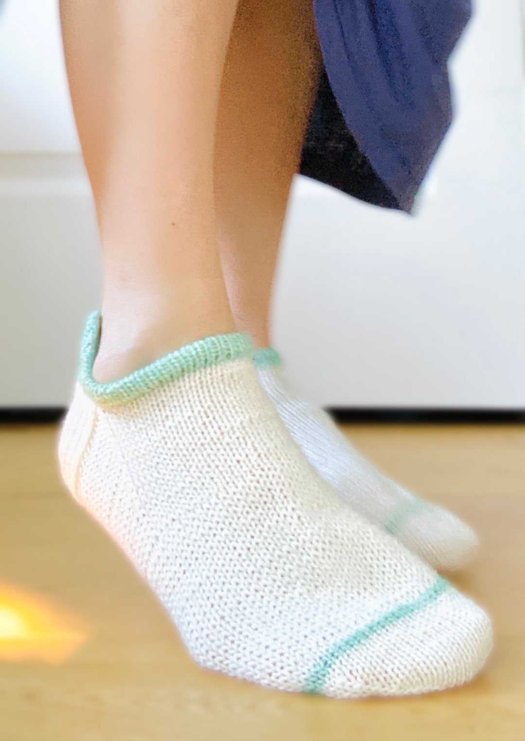 No Show Socks Knitting Pattern, Knit Ankle Sock Pattern - PDF - Tuff ...
